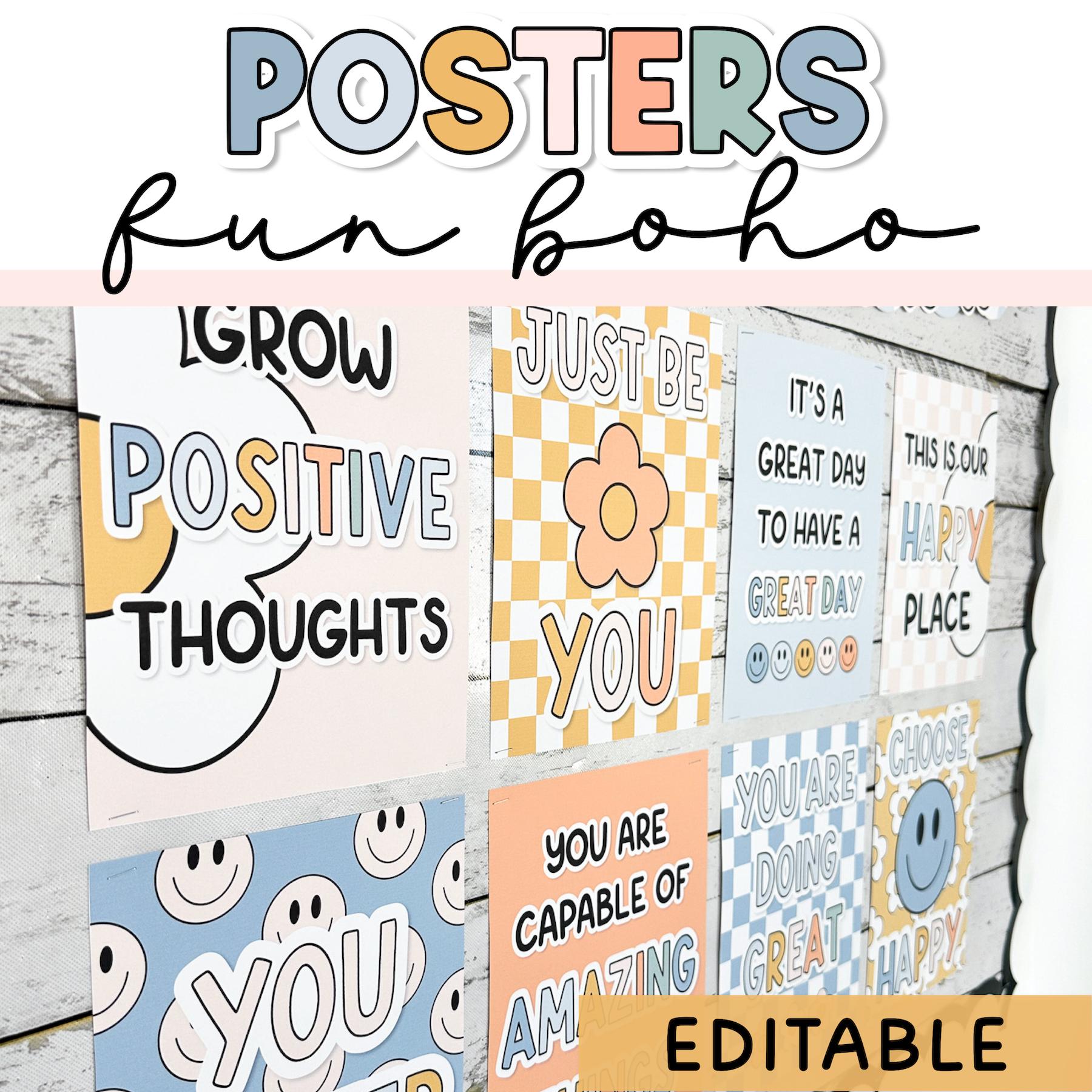 Boho Posters - Editable Classroom Posters for Modern Boho Classroom ...