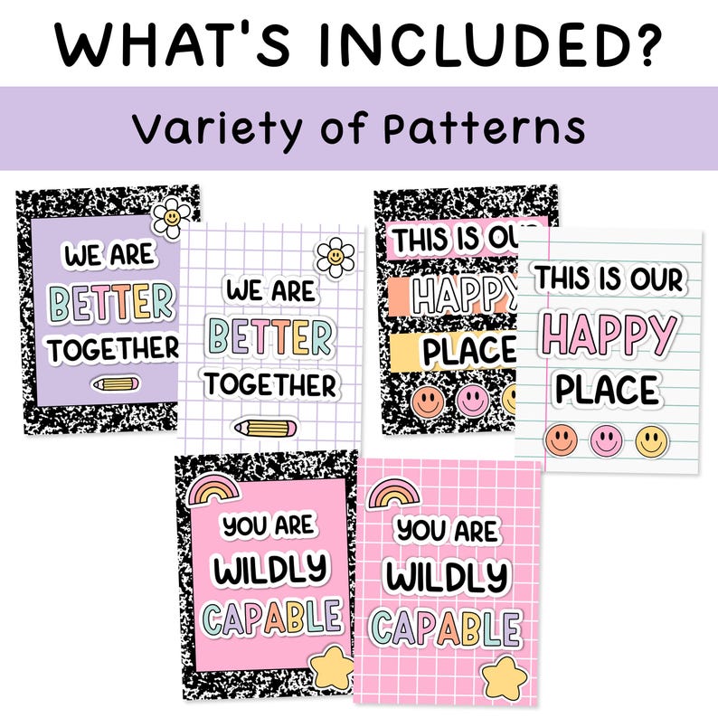 Composition Notebook Posters, Pastel & Composition Notebook Classroom ...