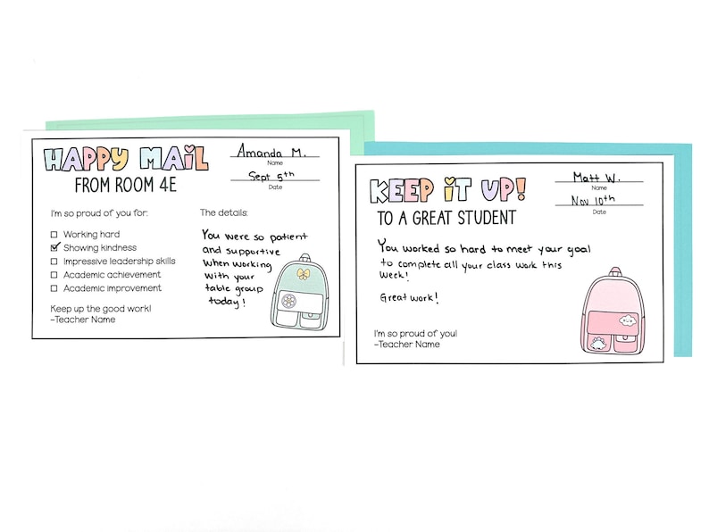 Happy Mail From Teacher | A Note From Your Teacher for Parent ...