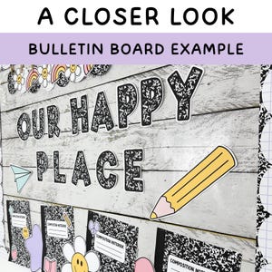 Welcome Back to School Bulletin Board for Pastel & Composition Notebook ...