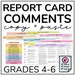 300 Report Card Comments Bank for Grades 4-6 is Fully Editable in ...