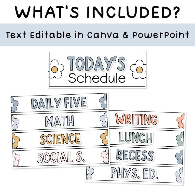 Boho Daily Schedule Cards - Editable Visual Schedule & Class Schedule ...