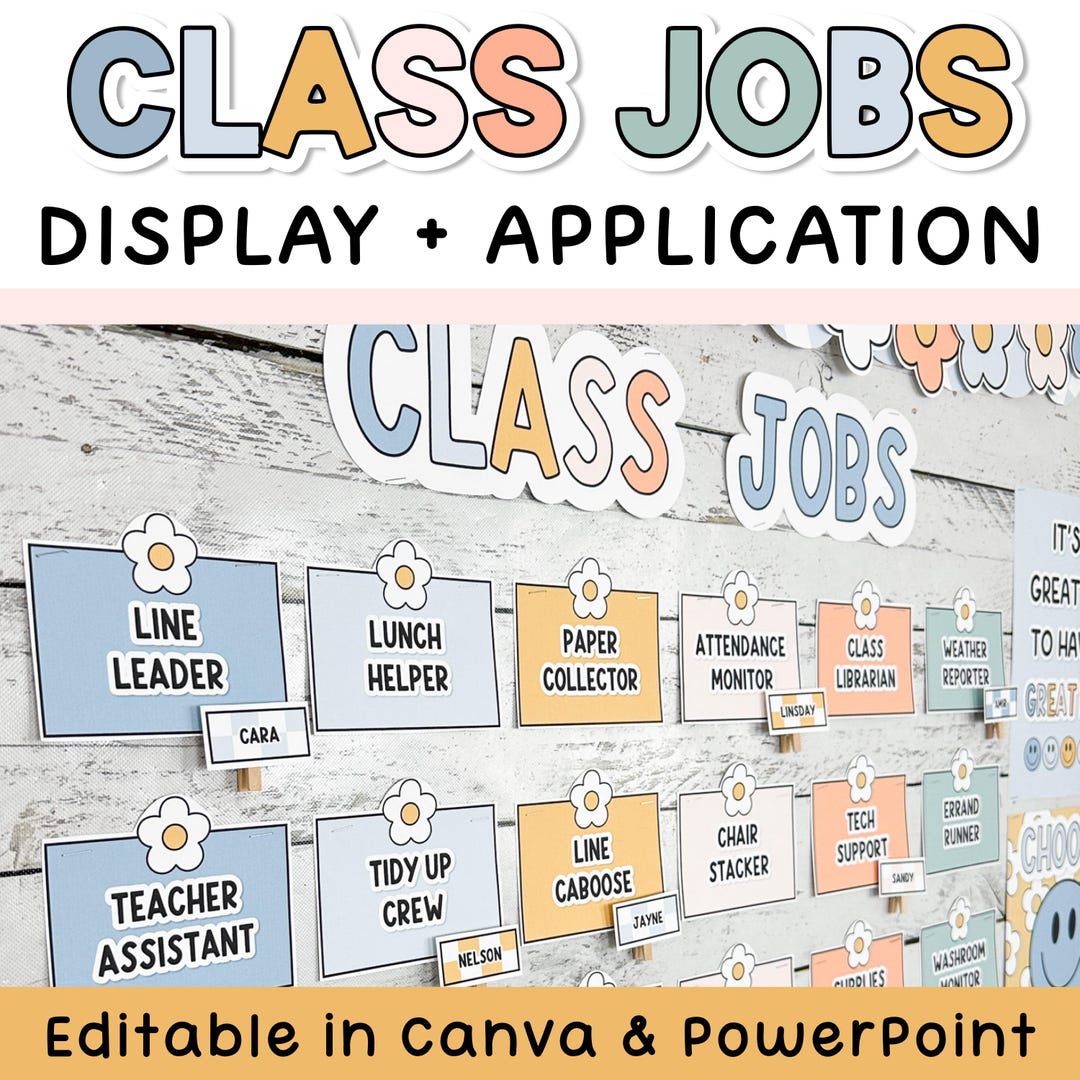 Boho Classroom Jobs Editable With Classroom Job Application - Matches ...