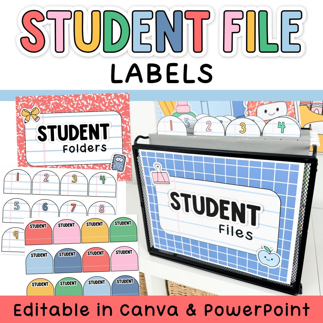 Student File Labels, Student Mailbox Labels, Absent Folders, File ...