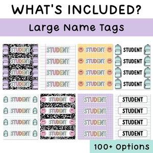 Student Name Labels for Pastel & Composition Notebook Classroom Decor ...