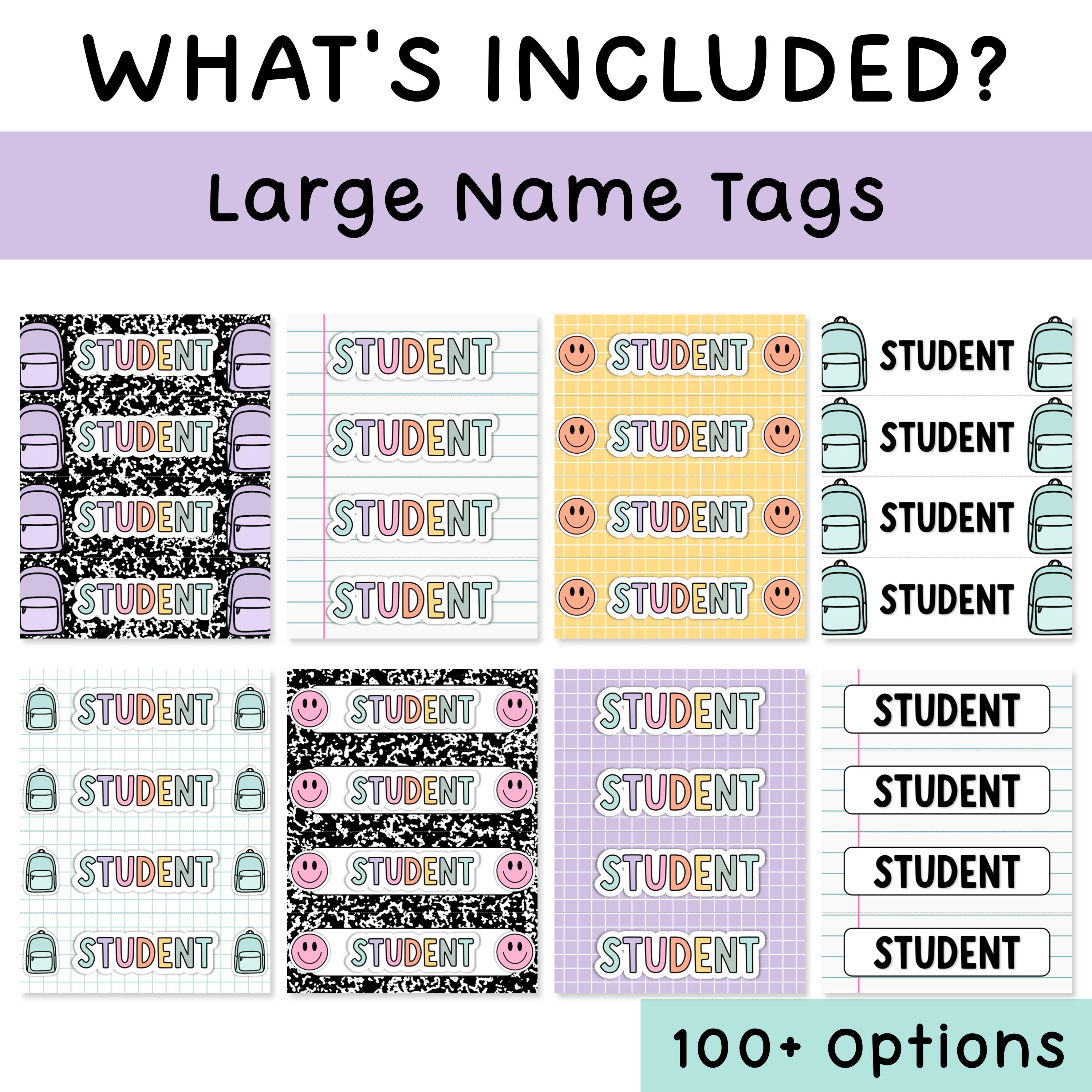 Student Name Labels for Pastel & Composition Notebook Classroom Decor ...