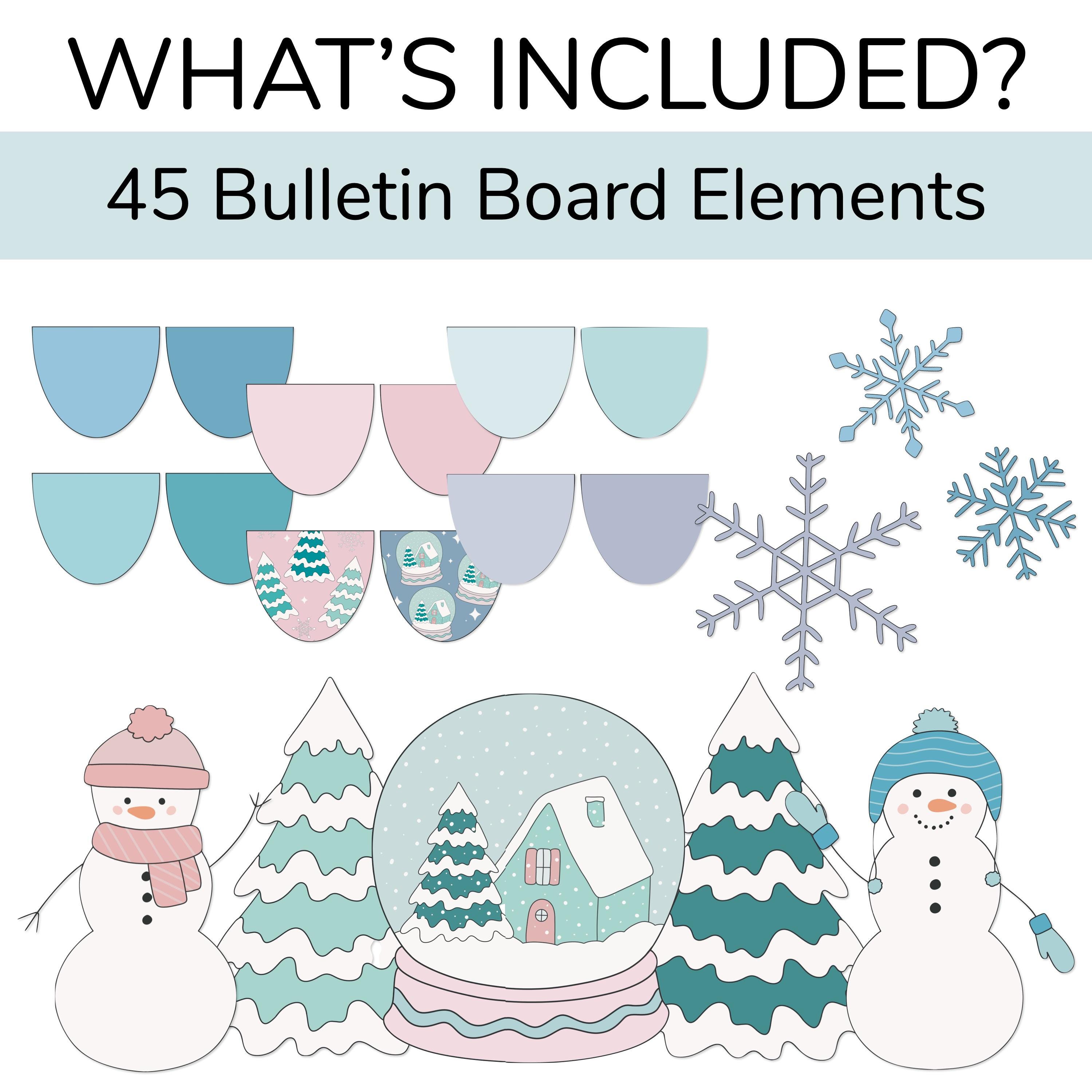 Winter Bulletin Board Kit - Snowman Door Decor or Winter Door Decor - Etsy