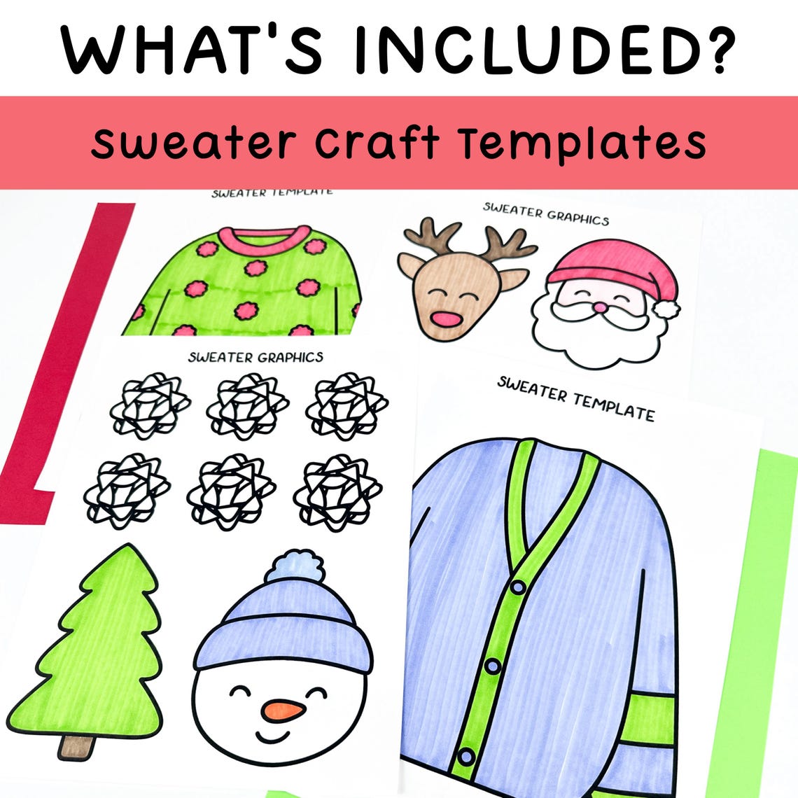 Christmas Bulletin Board Kit - Ugly Christmas Sweater Craft, Writing ...