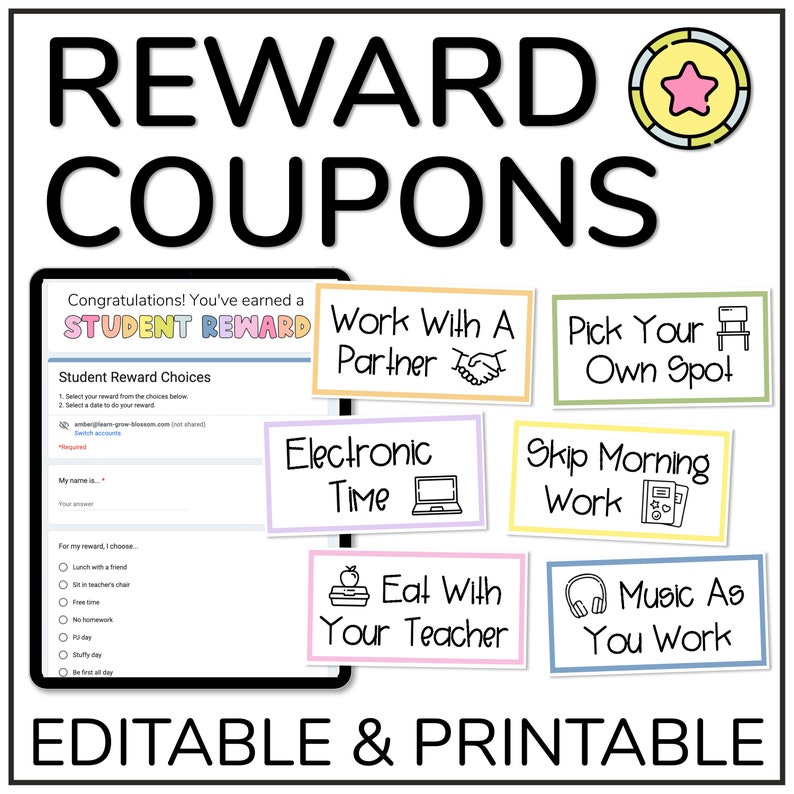 Classroom Reward System - Reward Coupons for Classroom Management - Etsy