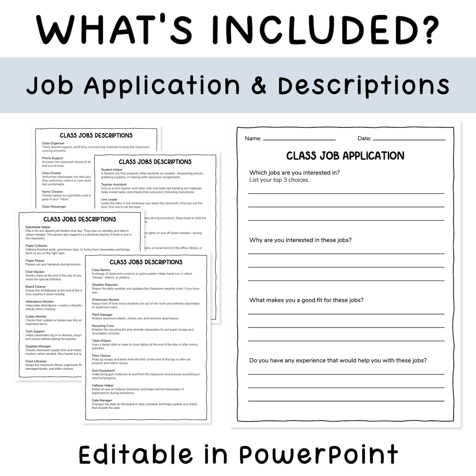 Boho Classroom Jobs Editable With Classroom Job Application - Matches ...