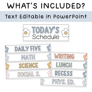 Boho Daily Schedule Cards - Editable Visual Schedule & Class Schedule ...