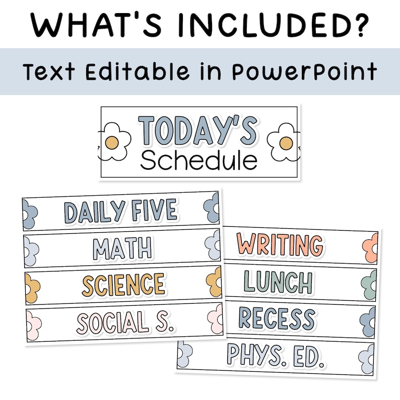 Boho Daily Schedule Cards - Editable Visual Schedule & Class Schedule ...