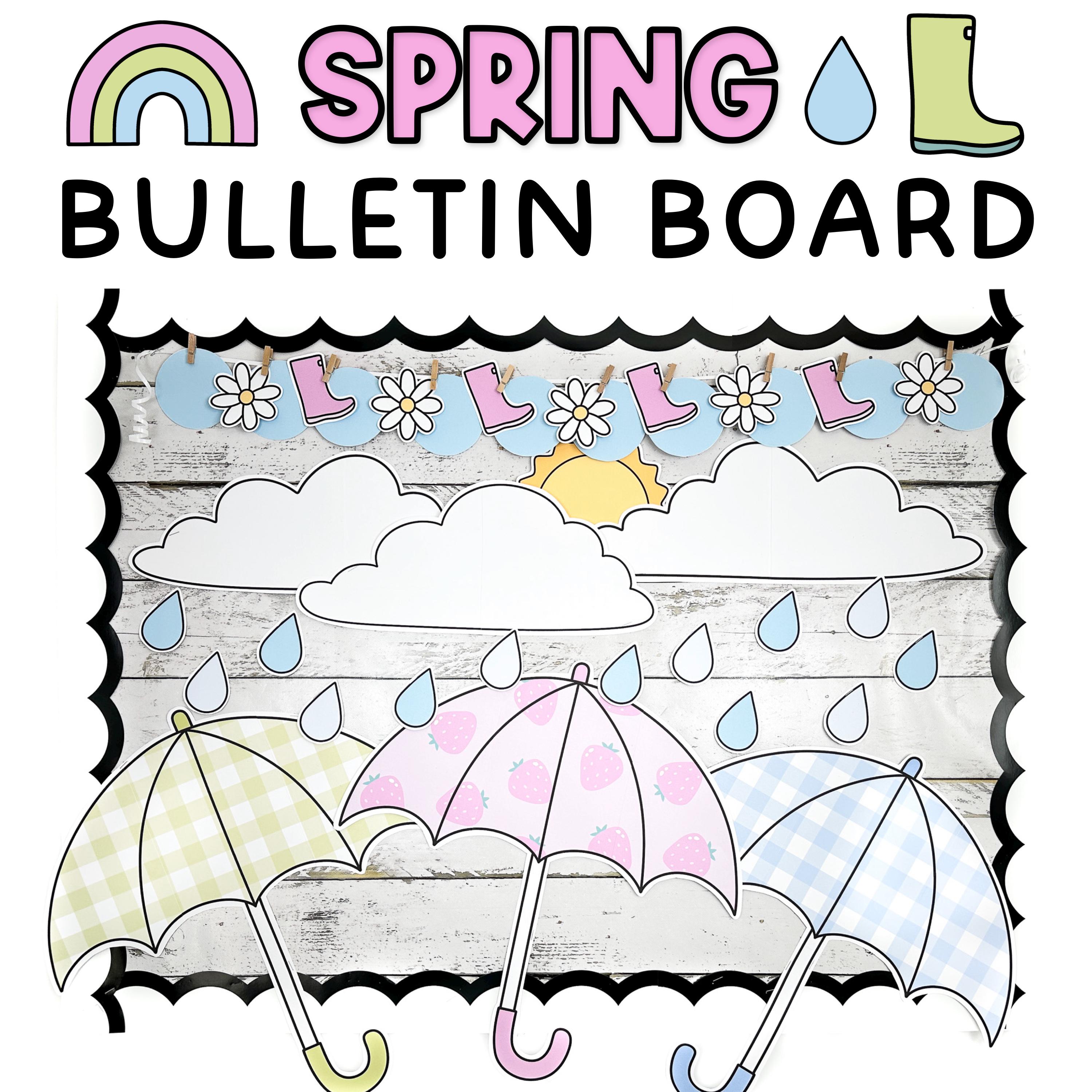 A Spring Bulletin Board Kit - April Showers Bulletin Board Perfect as ...