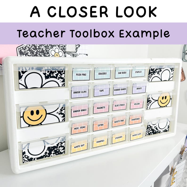 Composition Notebook Labels for Teacher Toolbox- Editable for Pastel ...