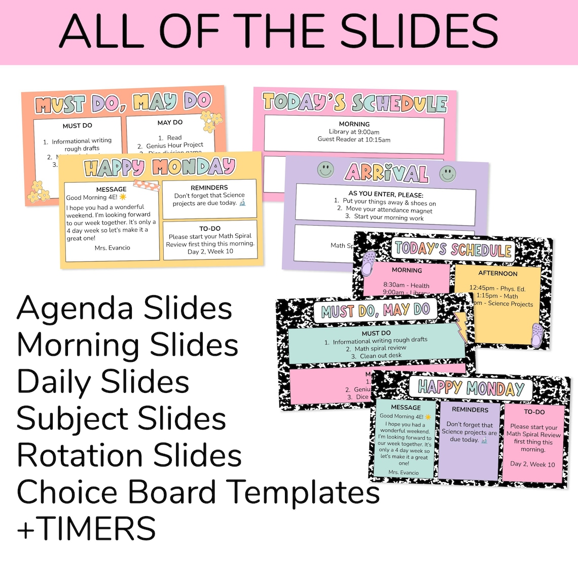 1900 Google Slides Templates for Teachers - Teacher Slides, Daily ...
