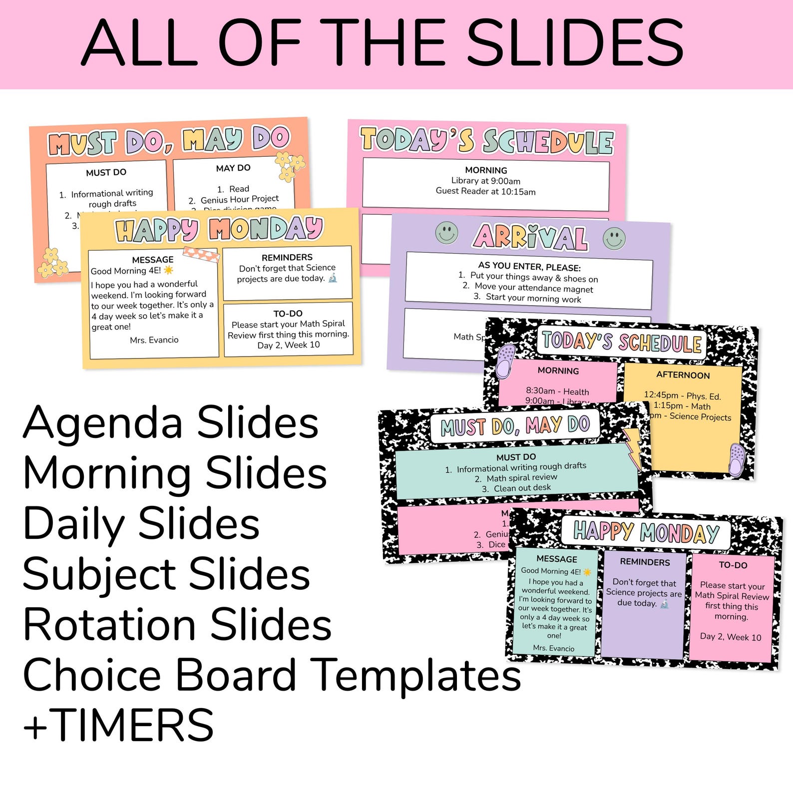 1900 Google Slides Templates for Teachers - Teacher Slides, Daily ...