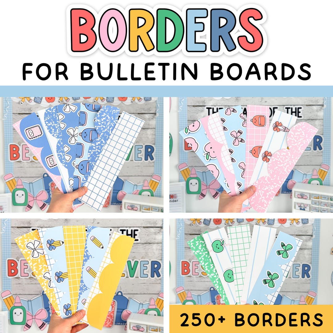 Bright Printable Bulletin Board Borders for Composition Notebook ...