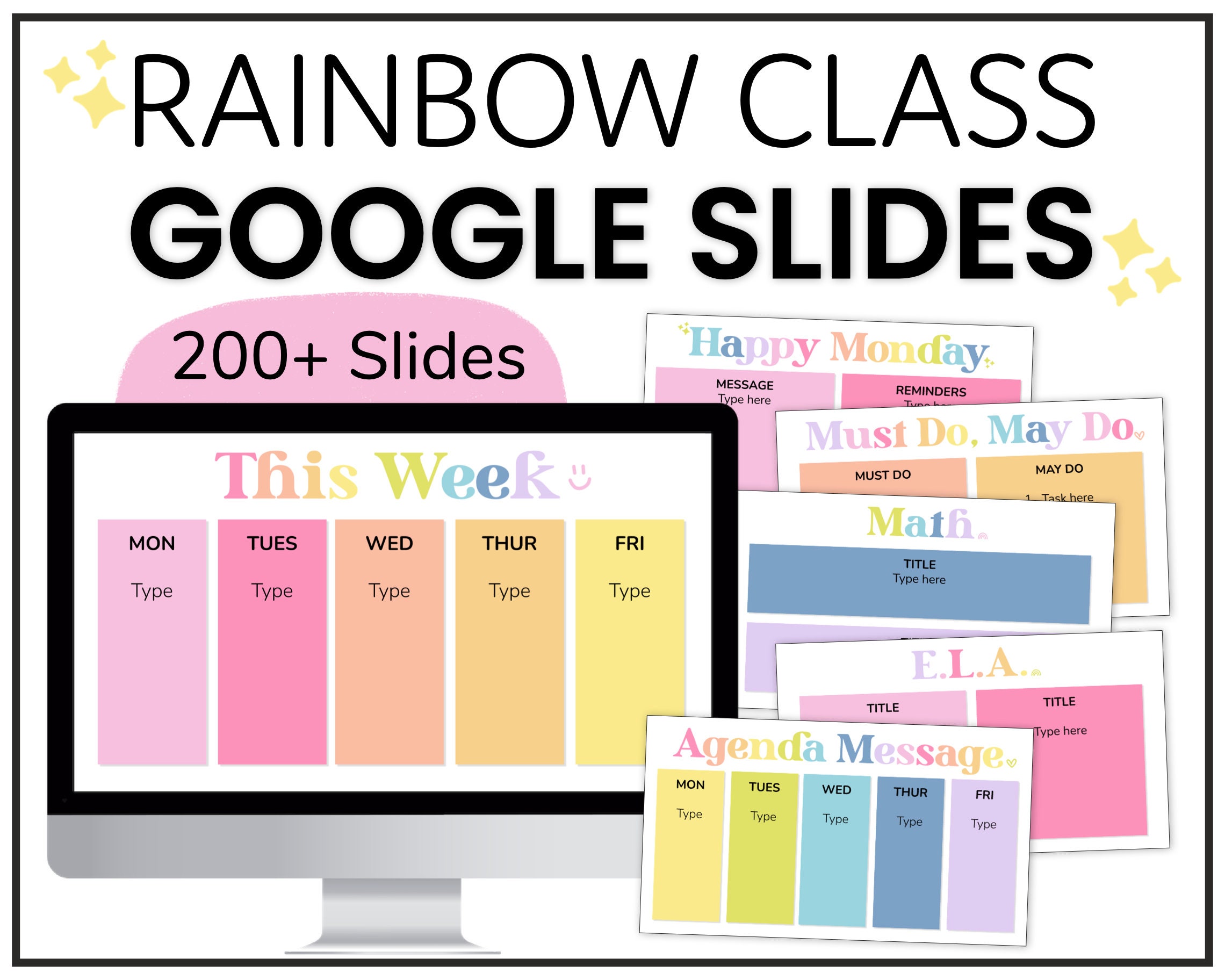 Google Slides™ Template for Teachers Including Morning Slides - Etsy