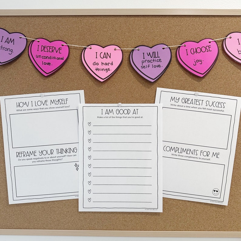 Valentines Activity Including Student Self Love Valentines Worksheets ...