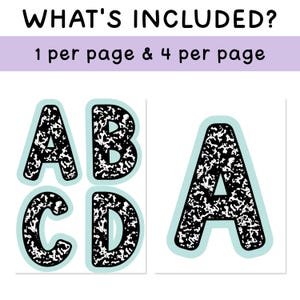 Composition Notebook Bulletin Board Letters for Pastel & Composition ...