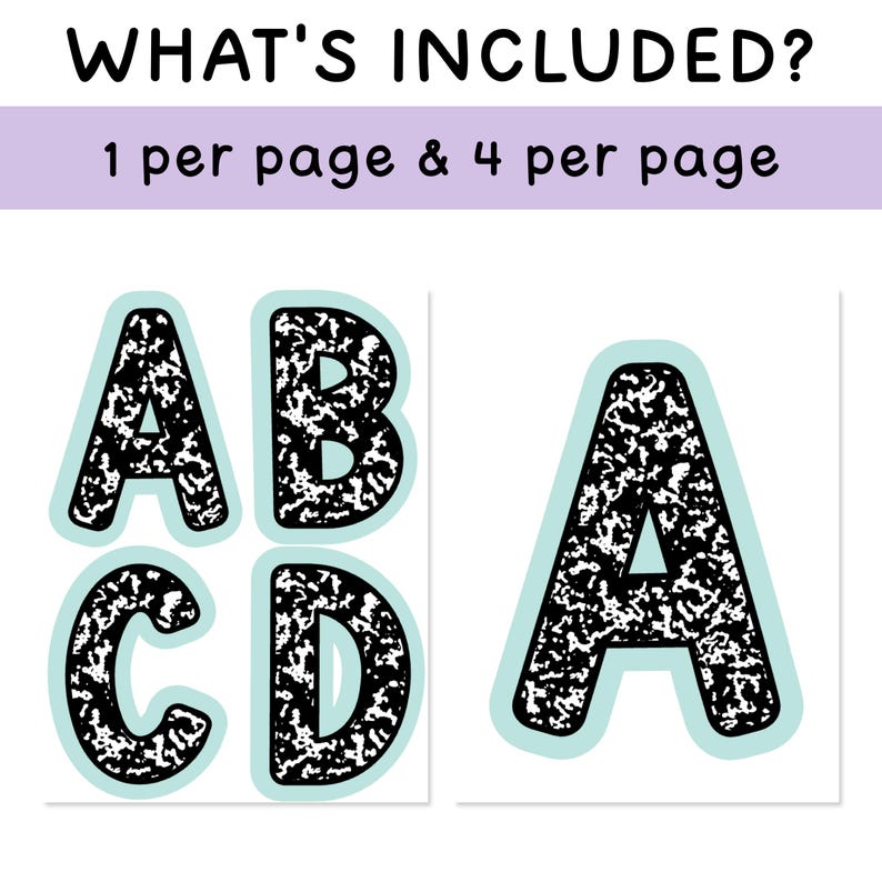 Composition Notebook Bulletin Board Letters for Pastel & Composition ...