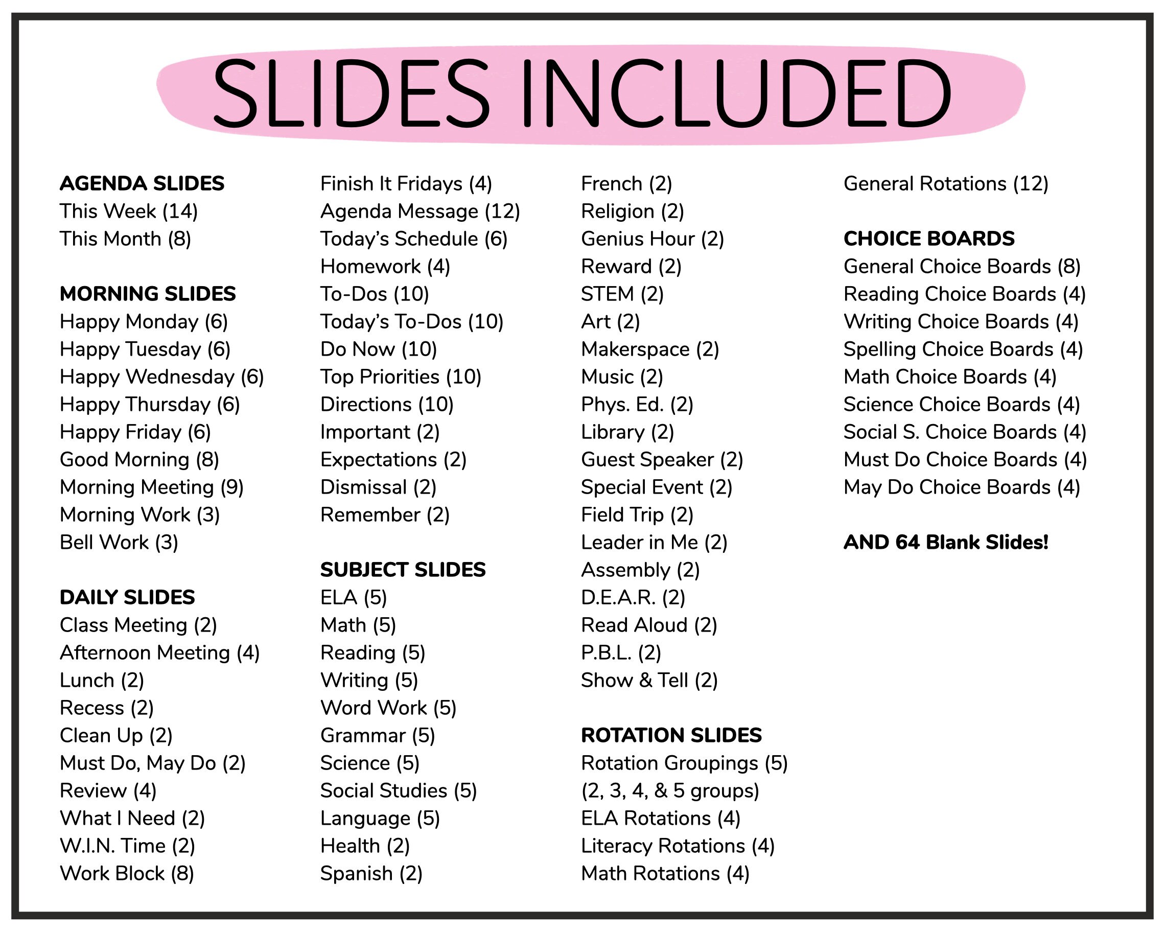 Classroom Slide Templates for Teachers Including Morning Slides, Agenda ...