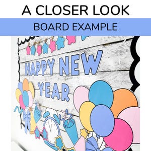 Happy New Year Bulletin Board for 2025 & New Year Bulletin Boards for ...