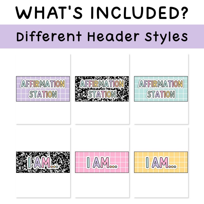 Composition Notebook Affirmation Station - Editable Positive ...