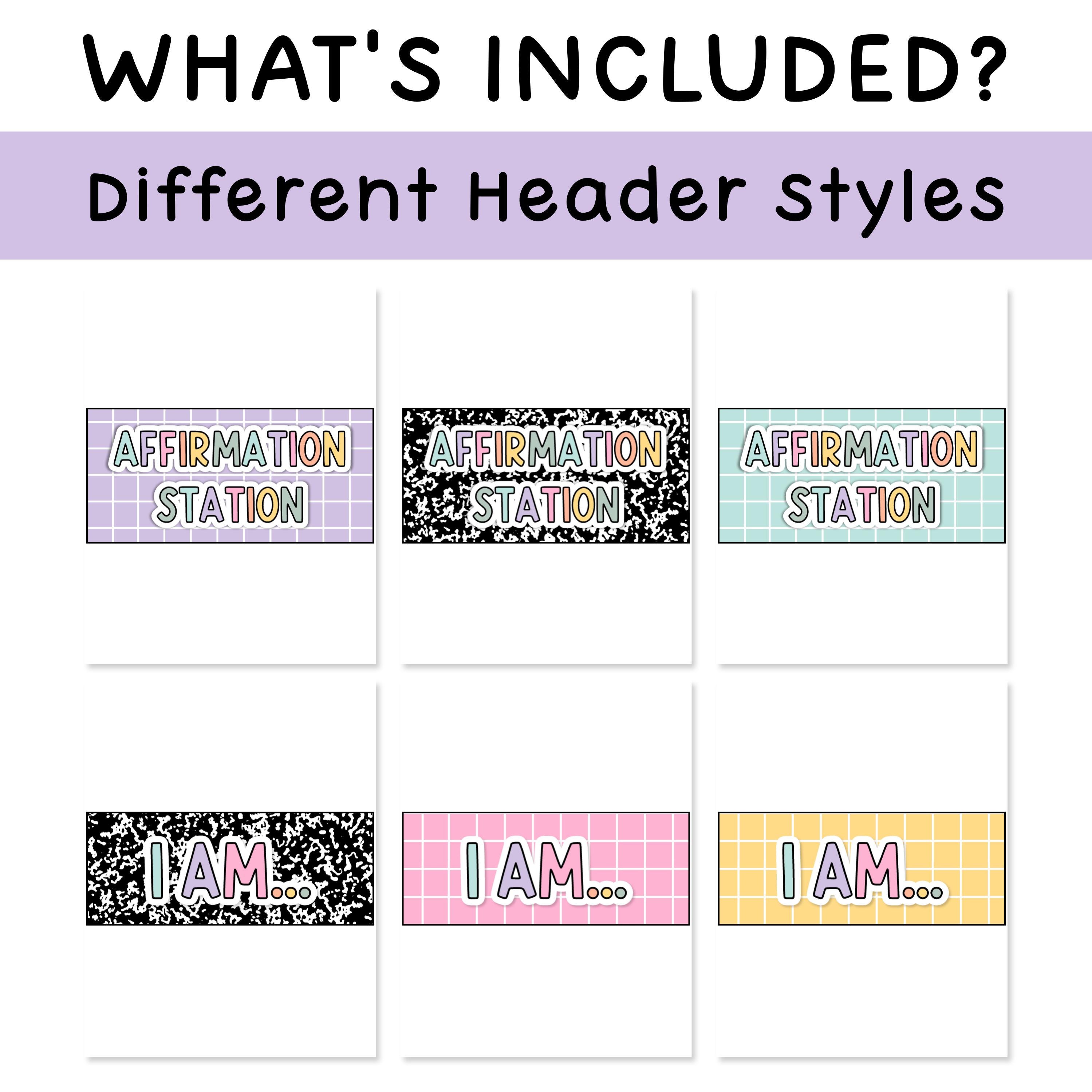 Composition Notebook Affirmation Station - Editable Positive ...