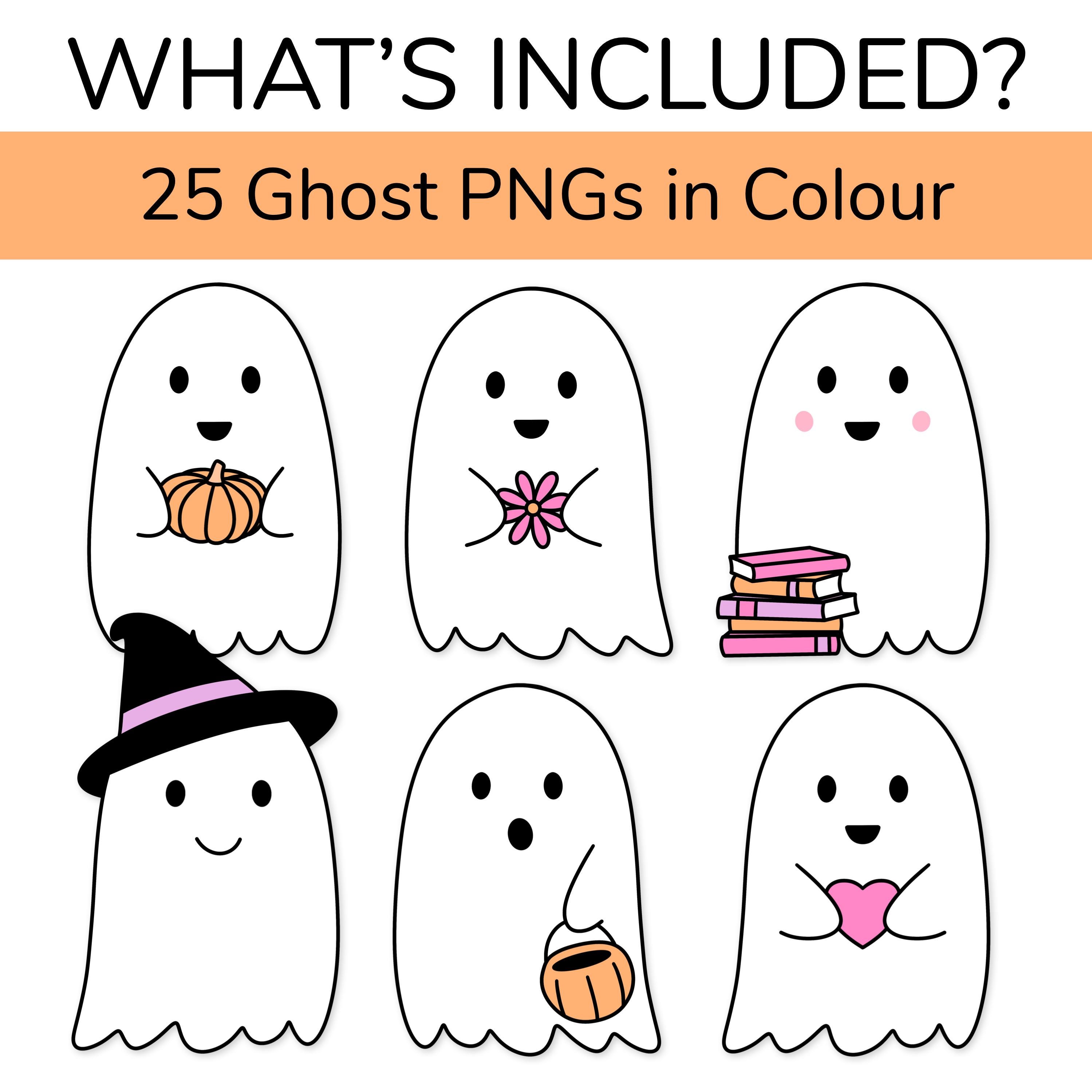 Ghost Clipart, Cute Ghost PNG, Halloween Ghost PNG - Etsy