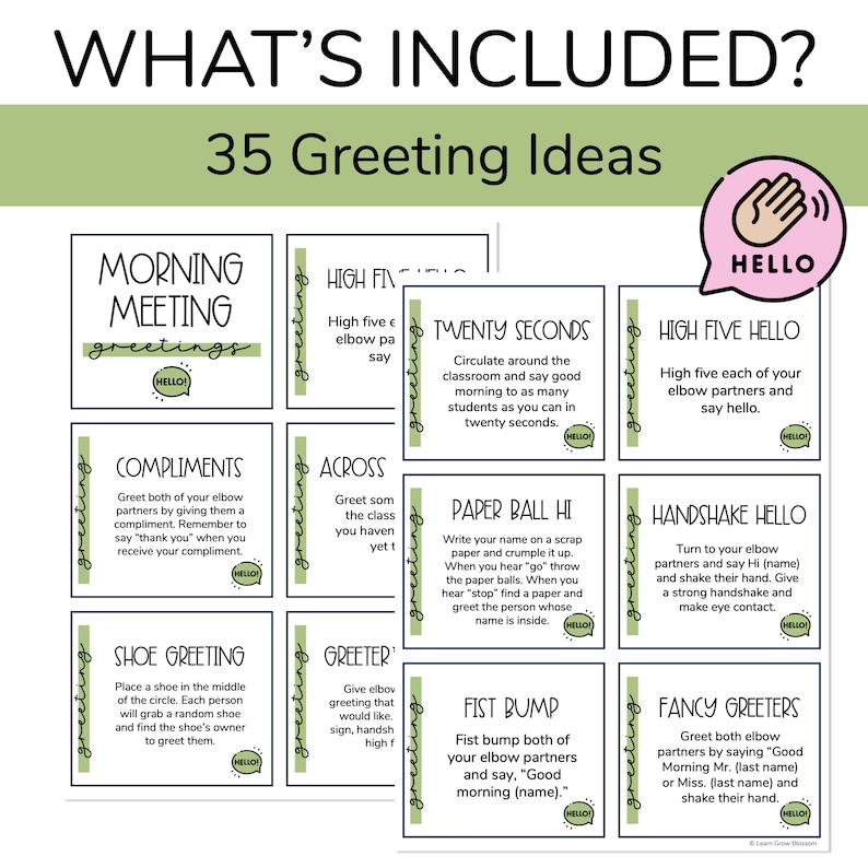Morning Meeting Greetings With Editable Morning Meeting Cards in ...