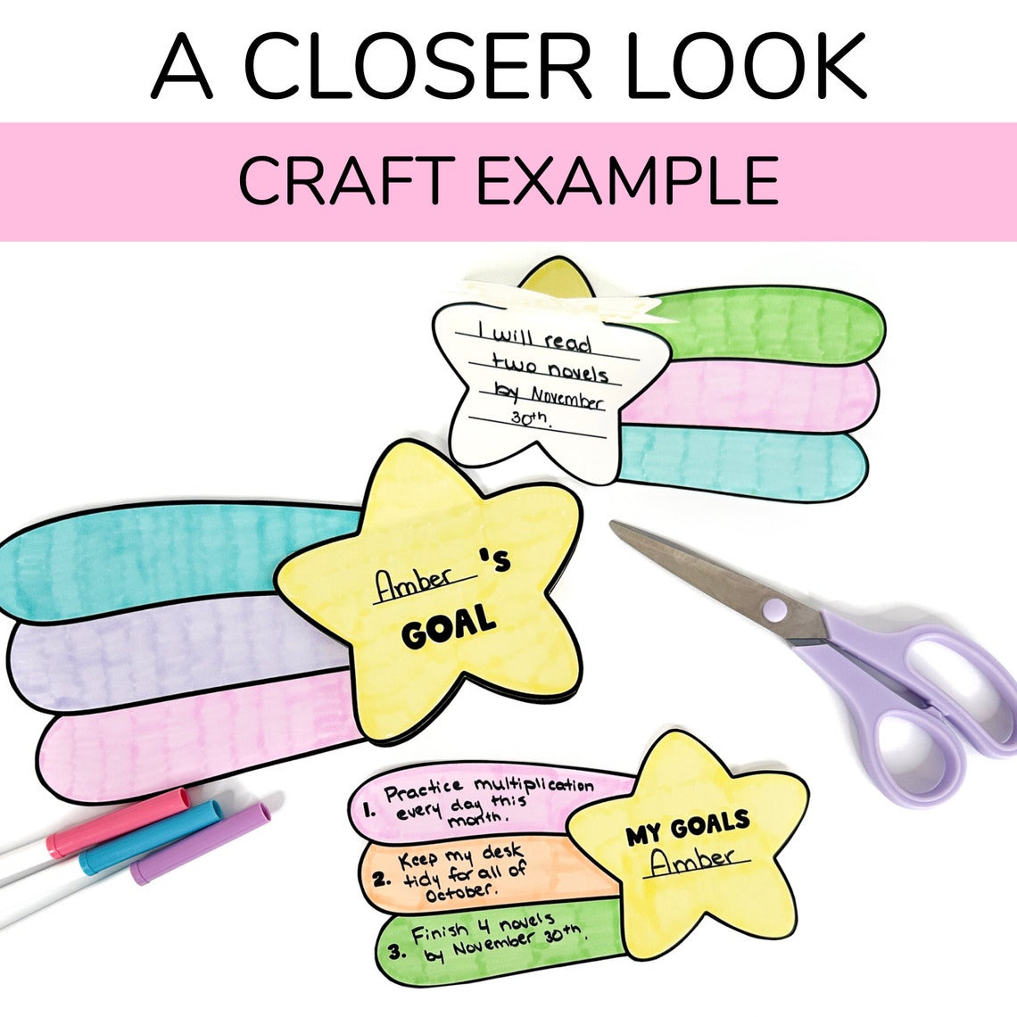 Shooting Star Goal Craft for Students Including SMART Goals for Goals ...