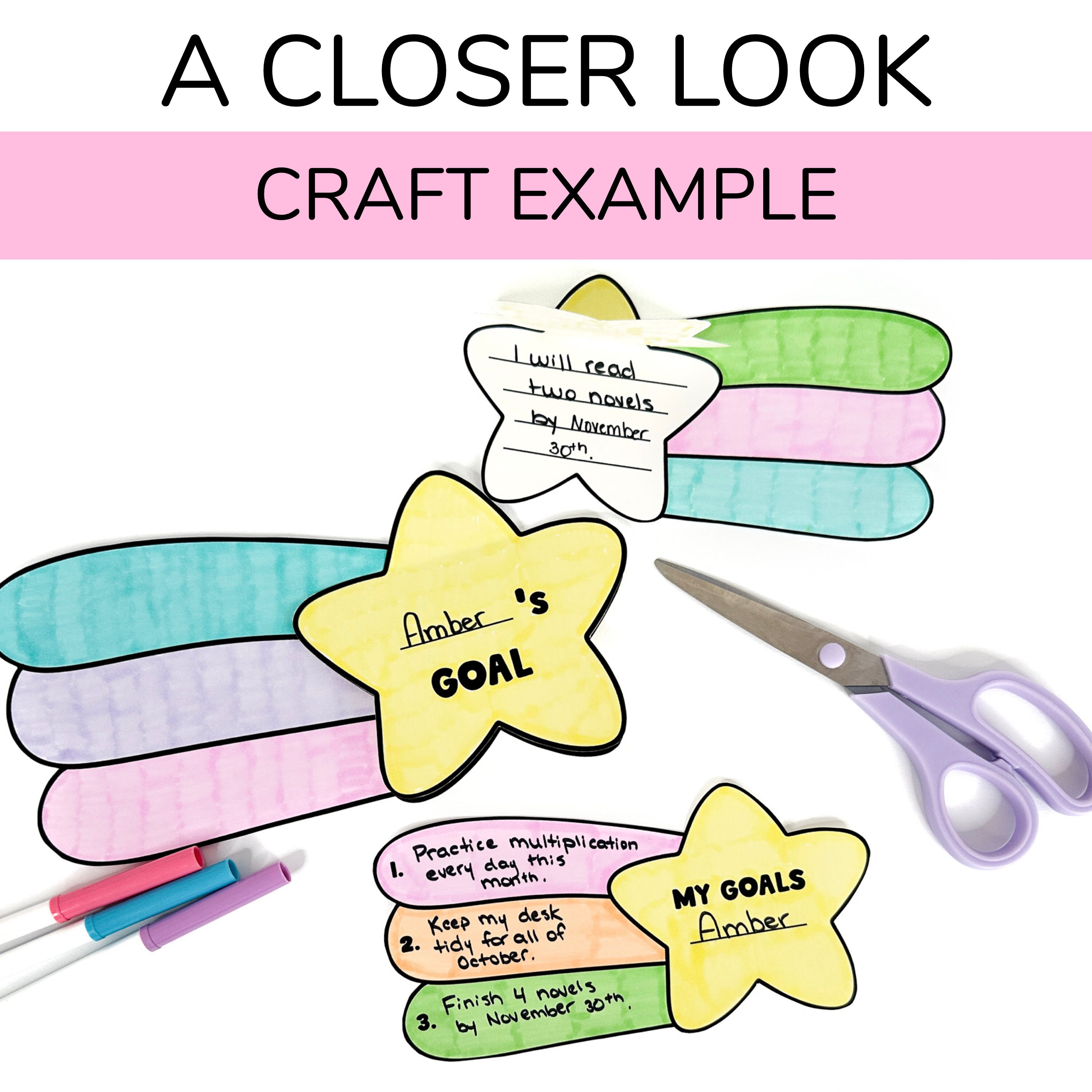 Shooting Star Goal Craft for Students Including SMART Goals for Goals ...