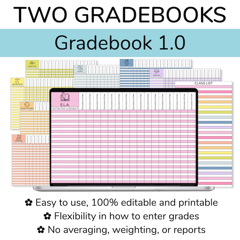 Google Sheets Gradebook A Digital Gradebook Template for Teachers With ...