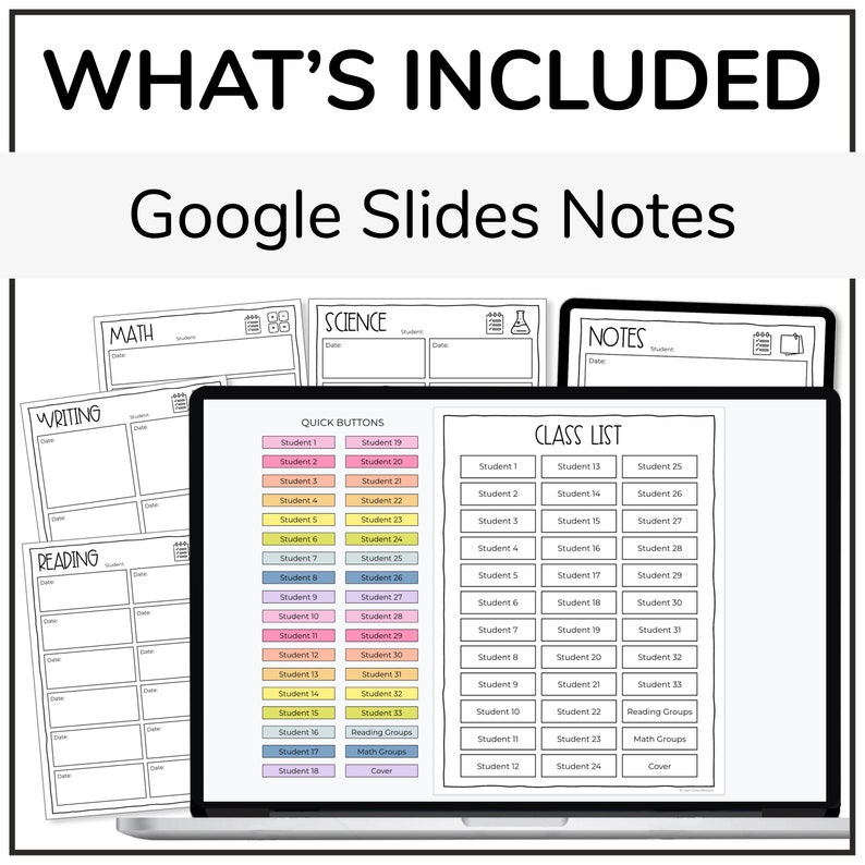 Digital Teacher Binder for Teacher Notes, Student Observations and ...