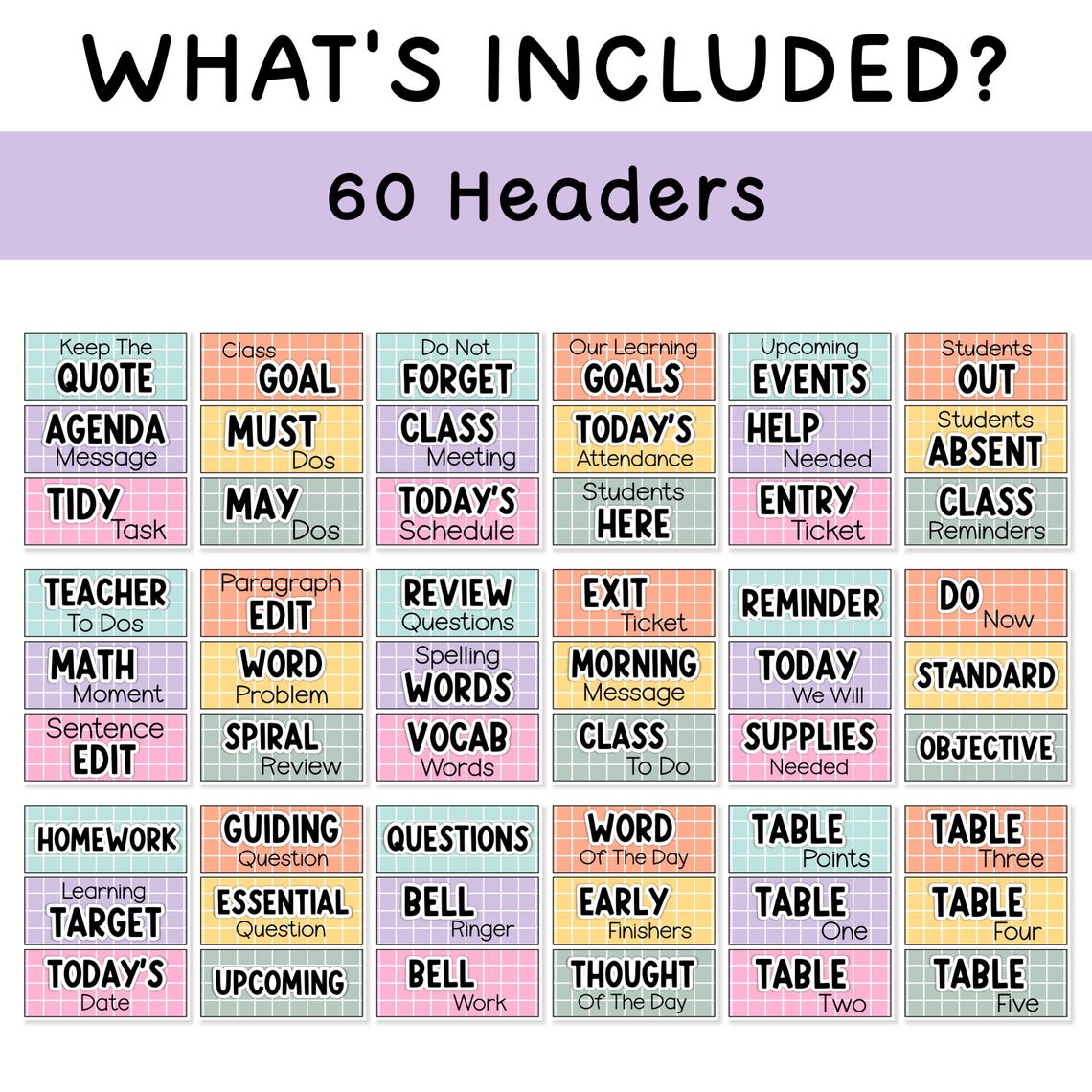 Composition Decor Whiteboard Labels - Must Do May Do & Focus Wall ...