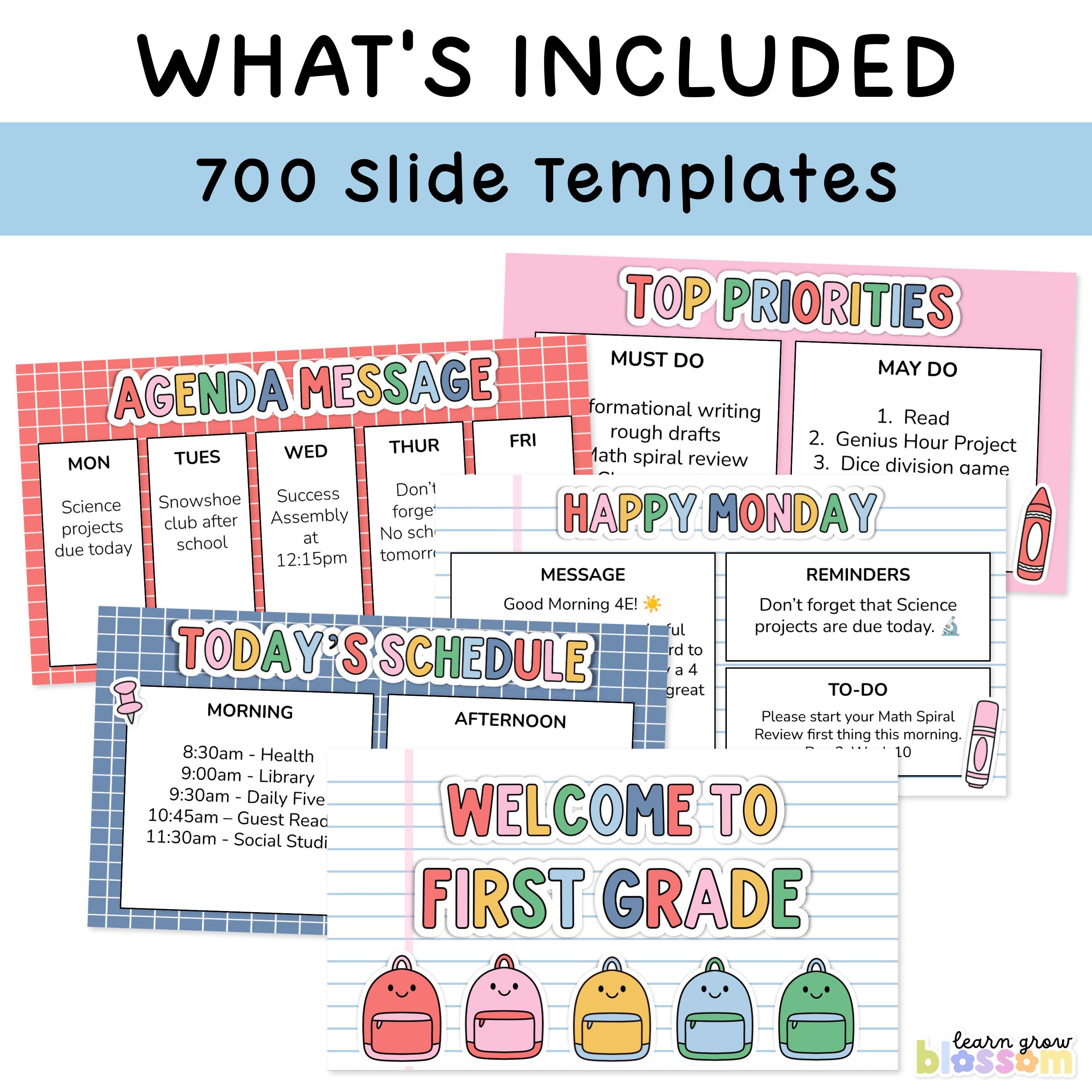 Classroom Teacher Slides in Google Slides or Canva - Daily Slides and ...