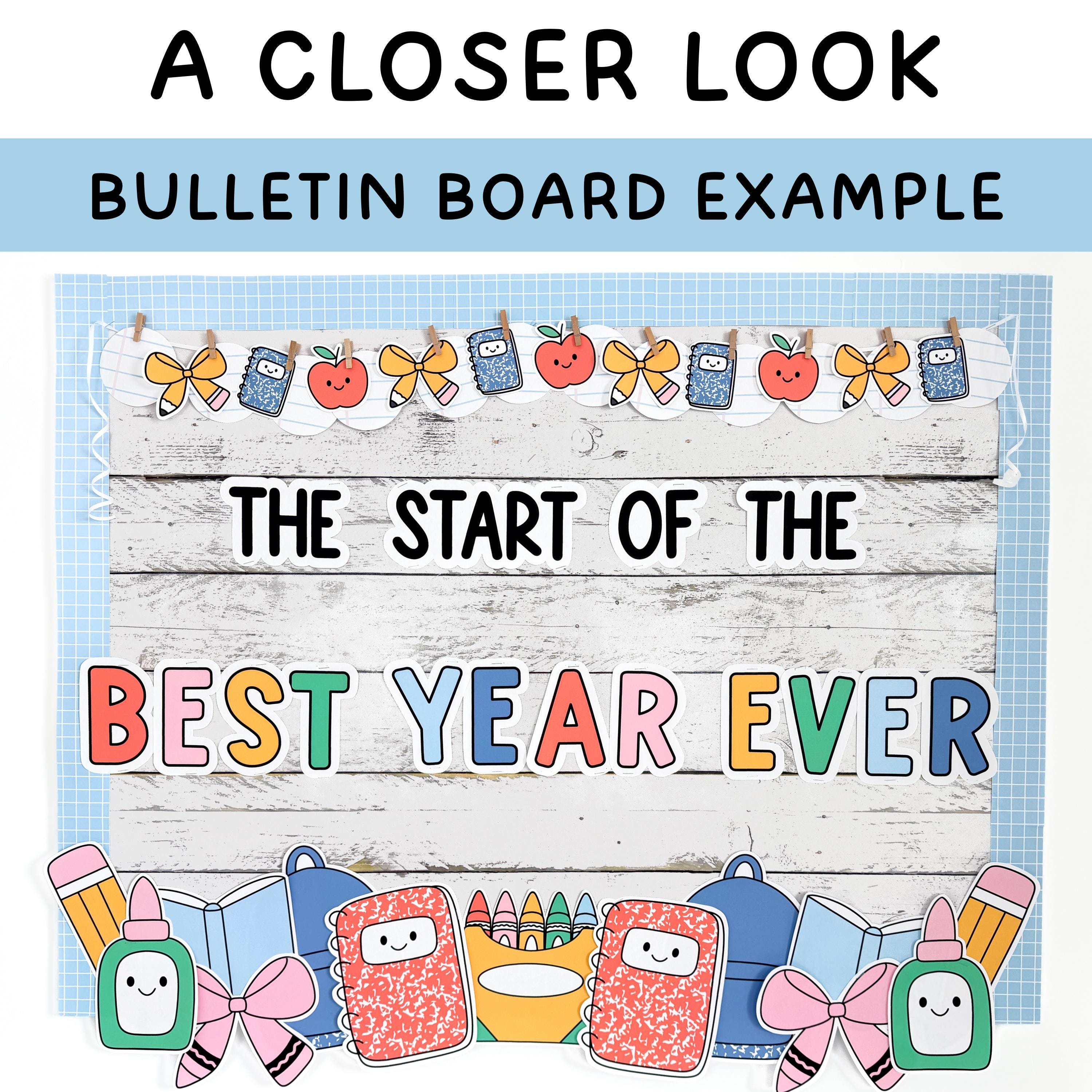 Bright Welcome Back to School Bulletin Board for Bright Classroom Decor ...