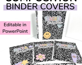 Composition Notebook Labeling Bundle Teacher Binder Covers Half Sheet ...