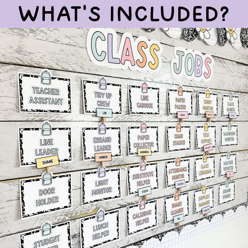 Composition Notebook Classroom Decor Bundle & Pastel Classroom Decor ...