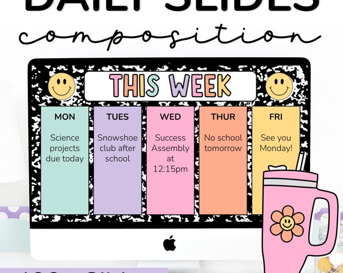Daily Agenda Template Daily Schedule Google Slides FARMHOUSE THEME - Etsy