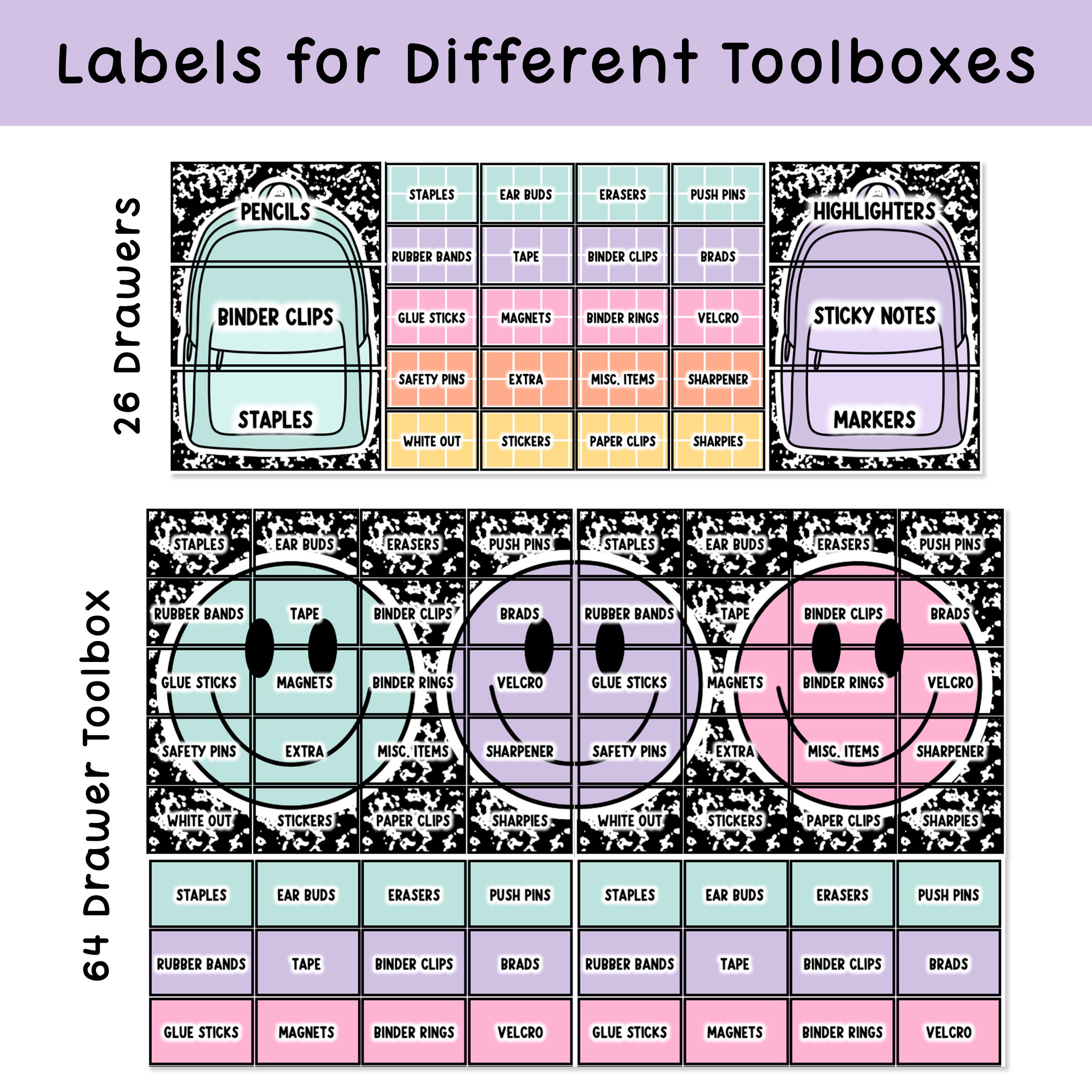 Composition Notebook Labels for Teacher Toolbox- Editable for Pastel ...