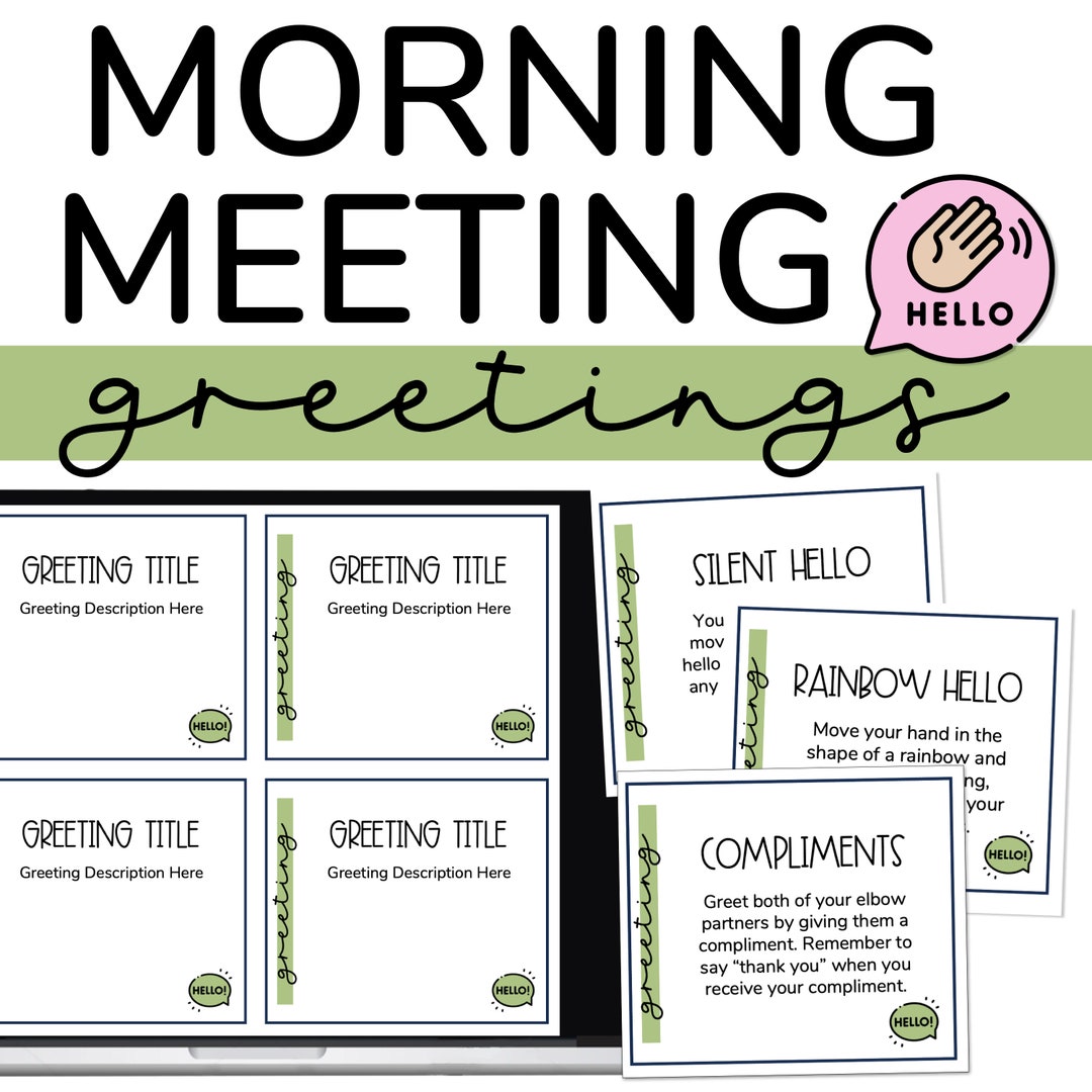 Morning Meeting Greetings With Editable Morning Meeting Cards in ...