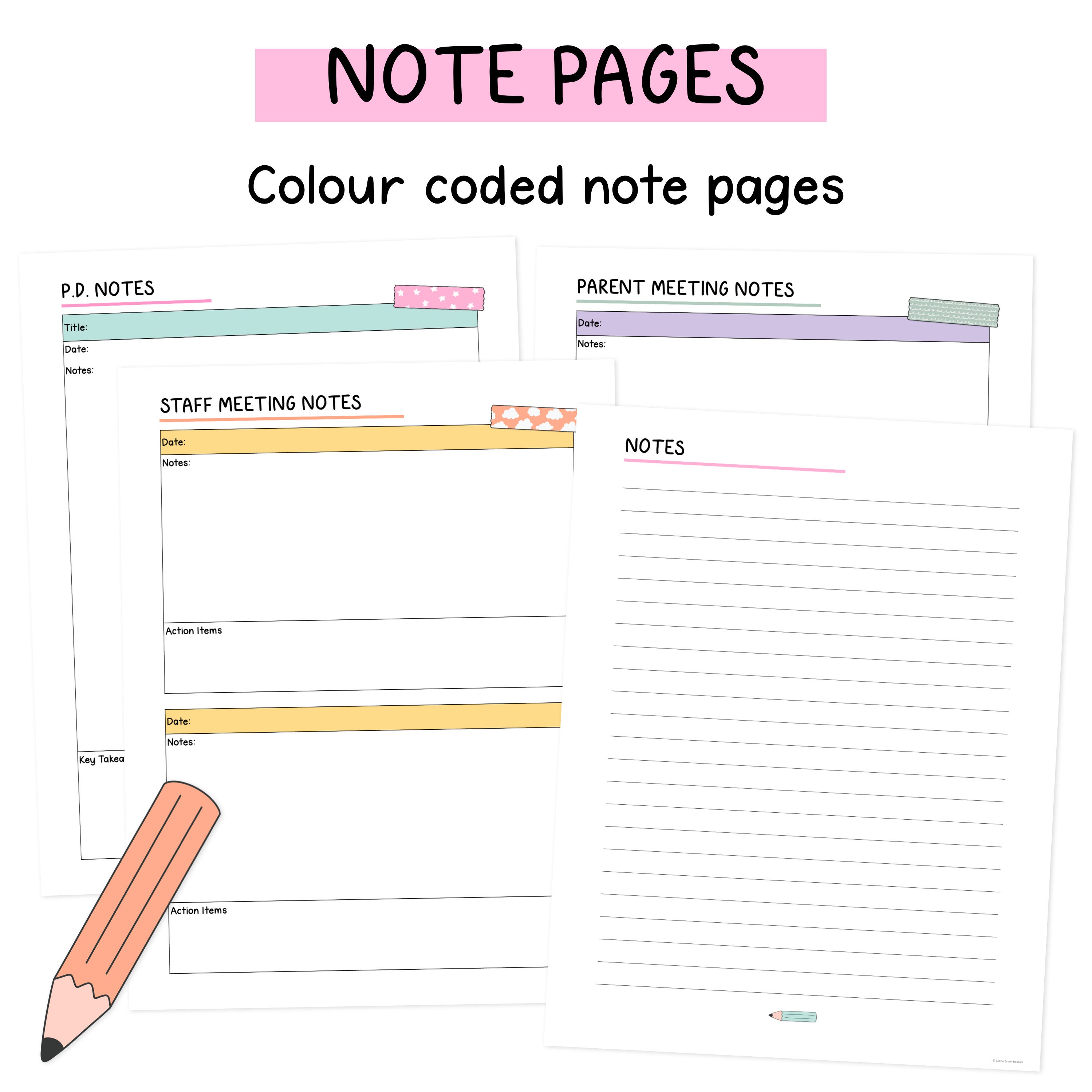 Teacher Planner Printable + Undated - Teacher Lesson Planner, Gradebook ...