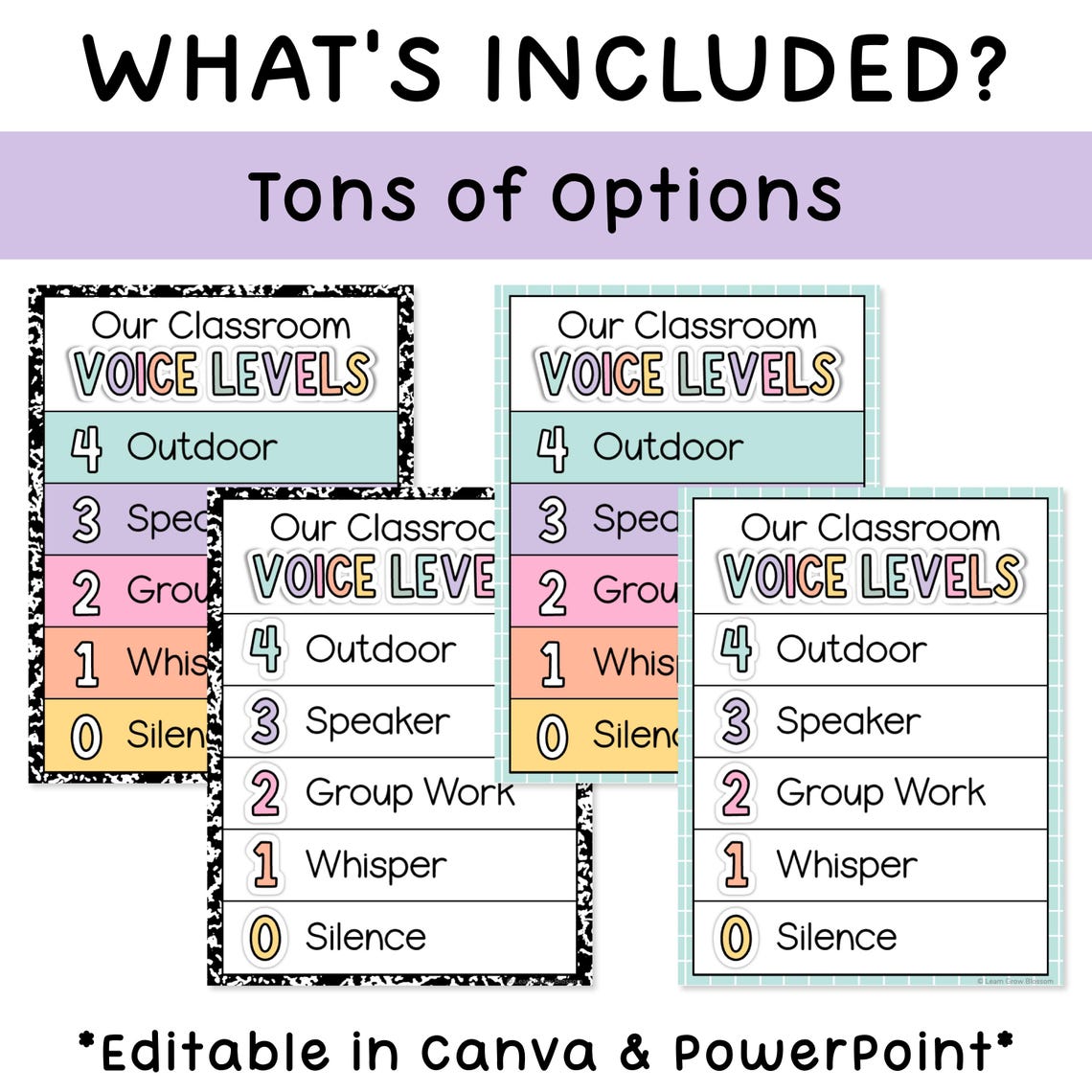Composition Notebook Decor Voice Level Signs, Voice Level Chart and ...