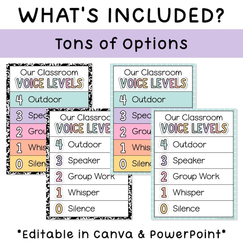 Composition Notebook Decor Voice Level Signs, Voice Level Chart and ...