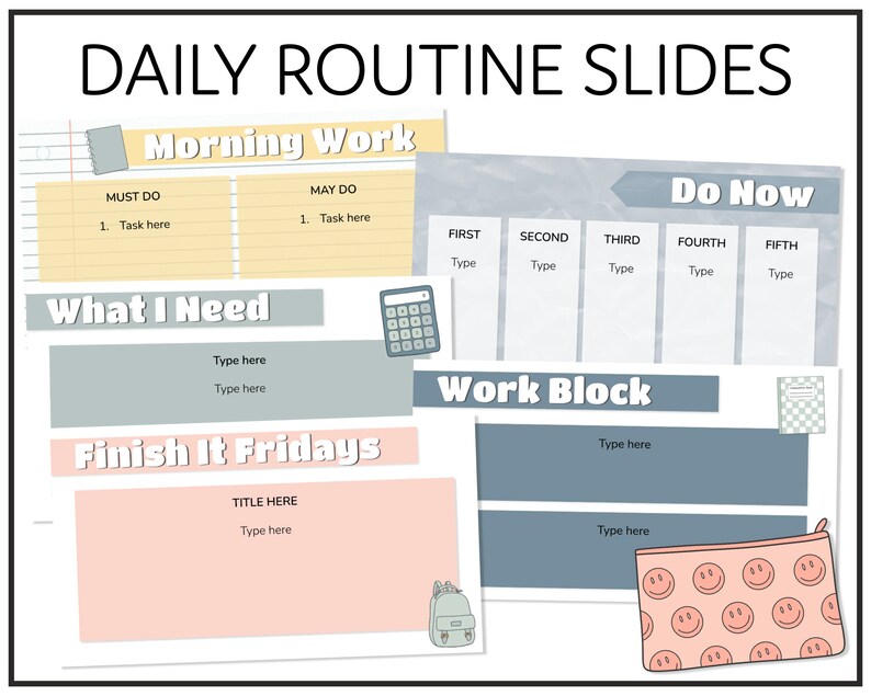 Classroom Slide Templates for Teachers Including Morning Slides, Agenda ...