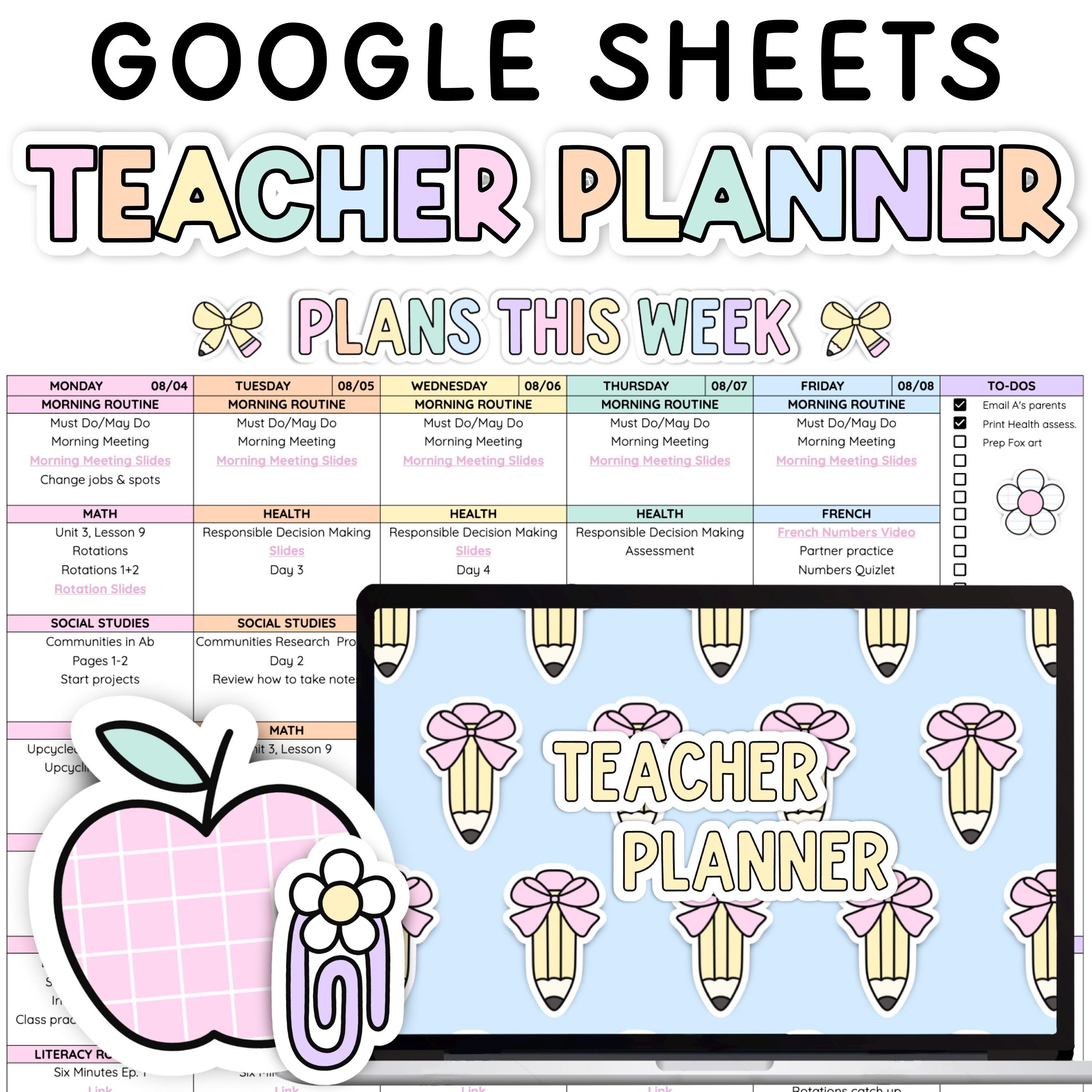 Digital Teacher Planner & Google Sheets Teacher Planner for 2025-2026 ...