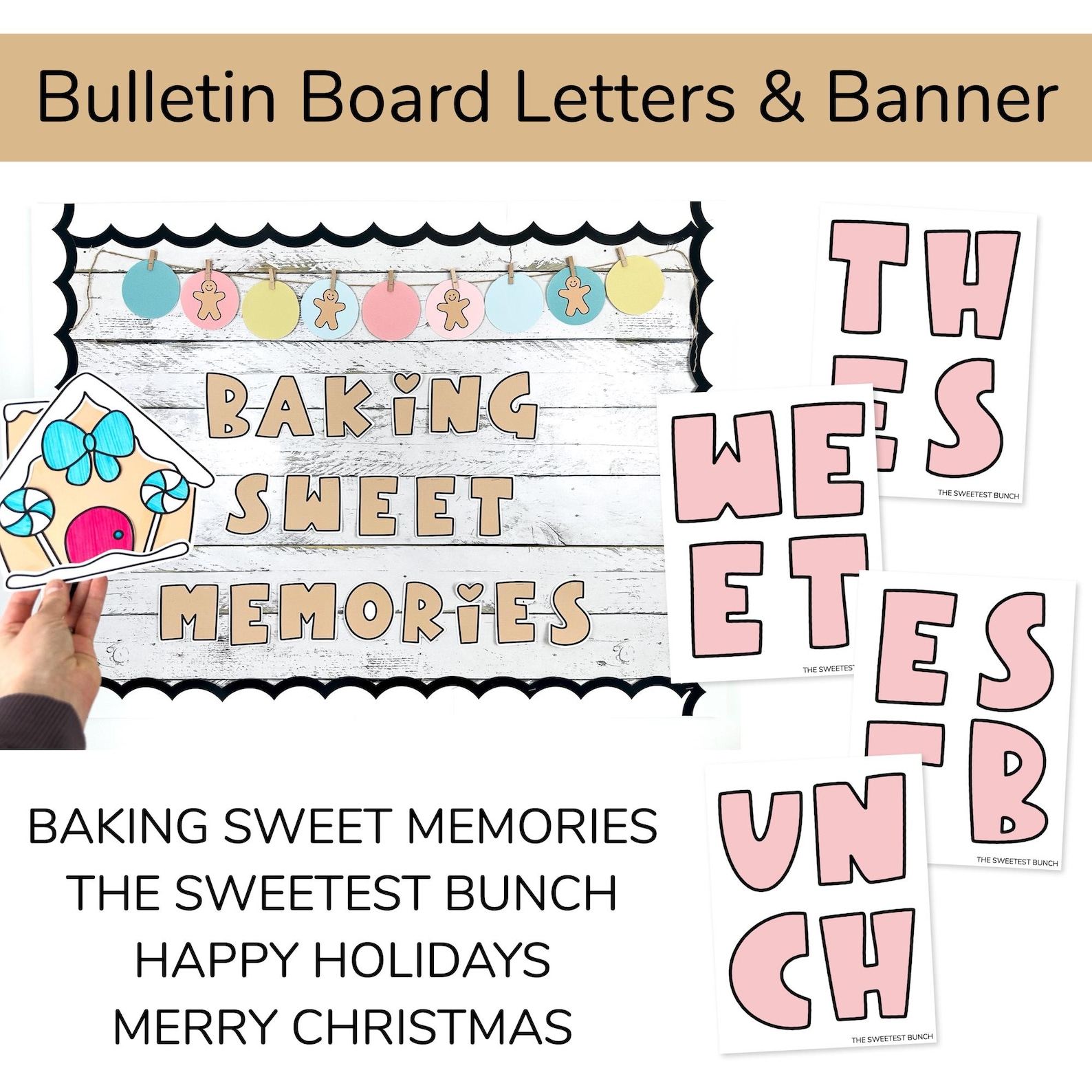 Gingerbread House Craft to Co-create a Christmas Bulletin Board, Winter ...