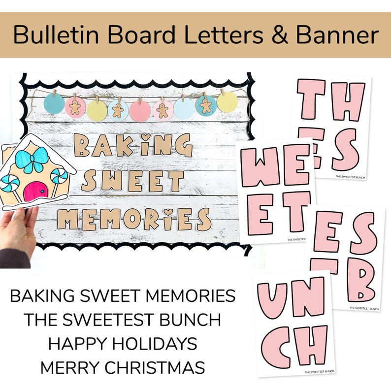 Gingerbread House Craft to Co-create a Christmas Bulletin Board, Winter ...